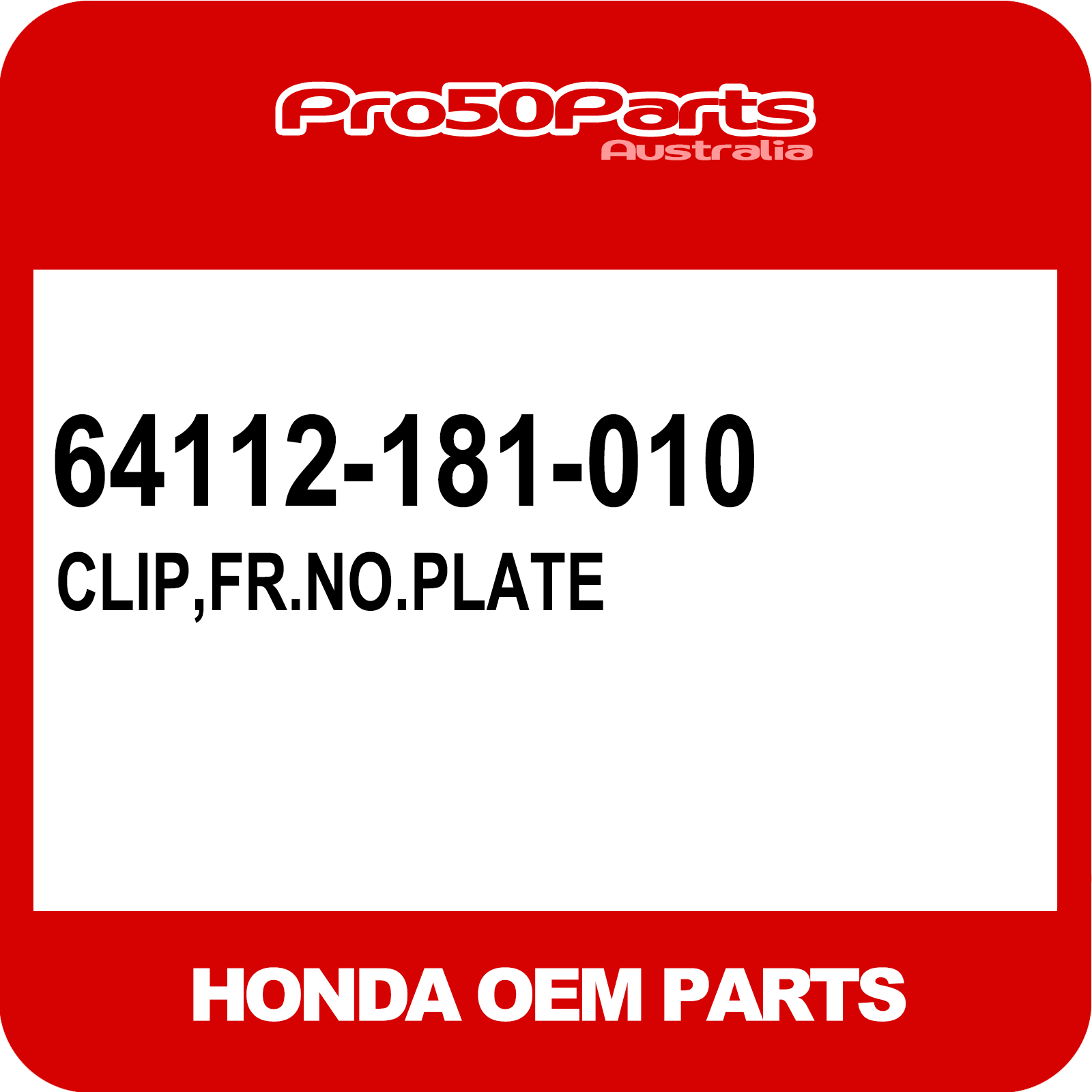 (Honda OEM) Z50R - Clip, Front Number Plate