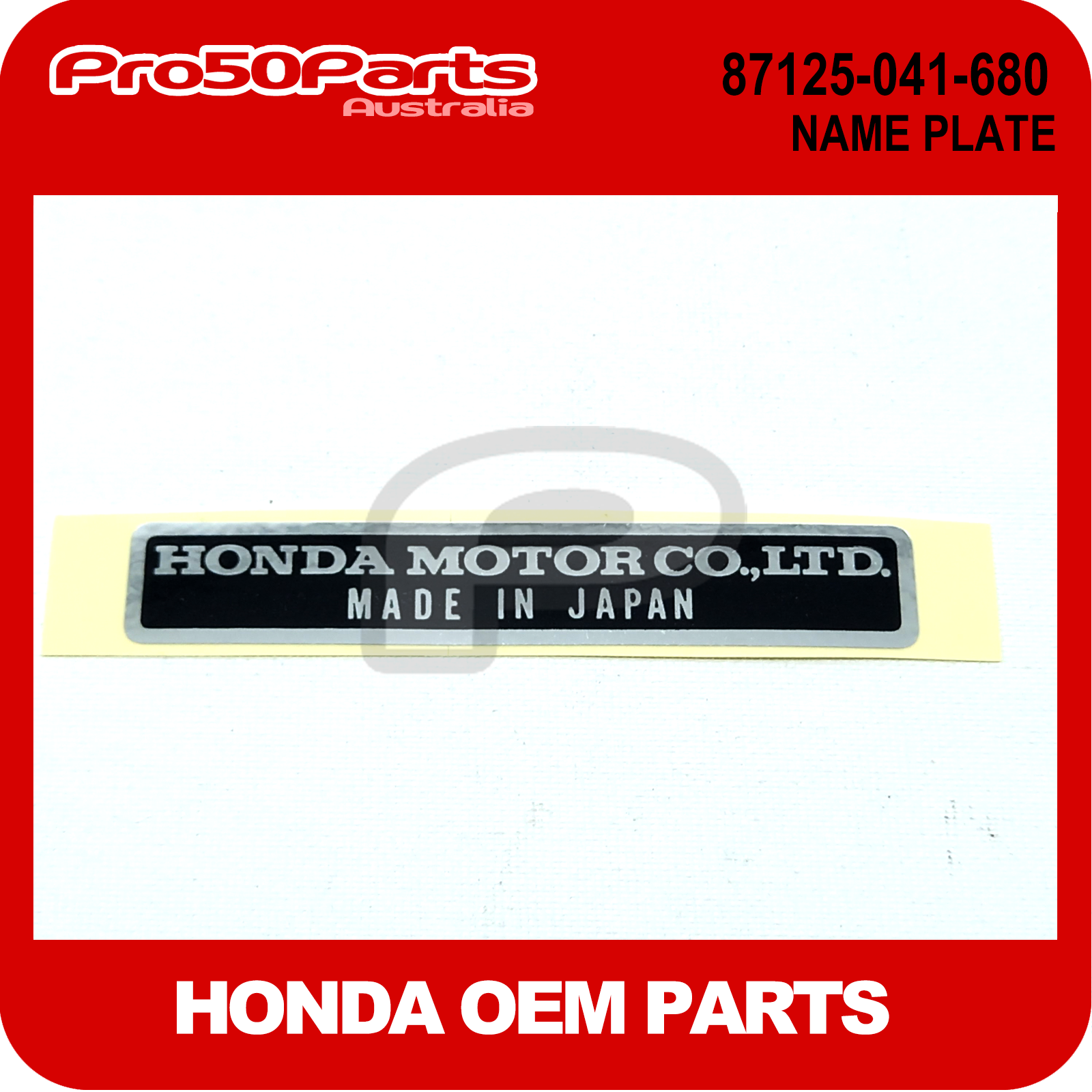 (Honda OEM) NAME PLATE