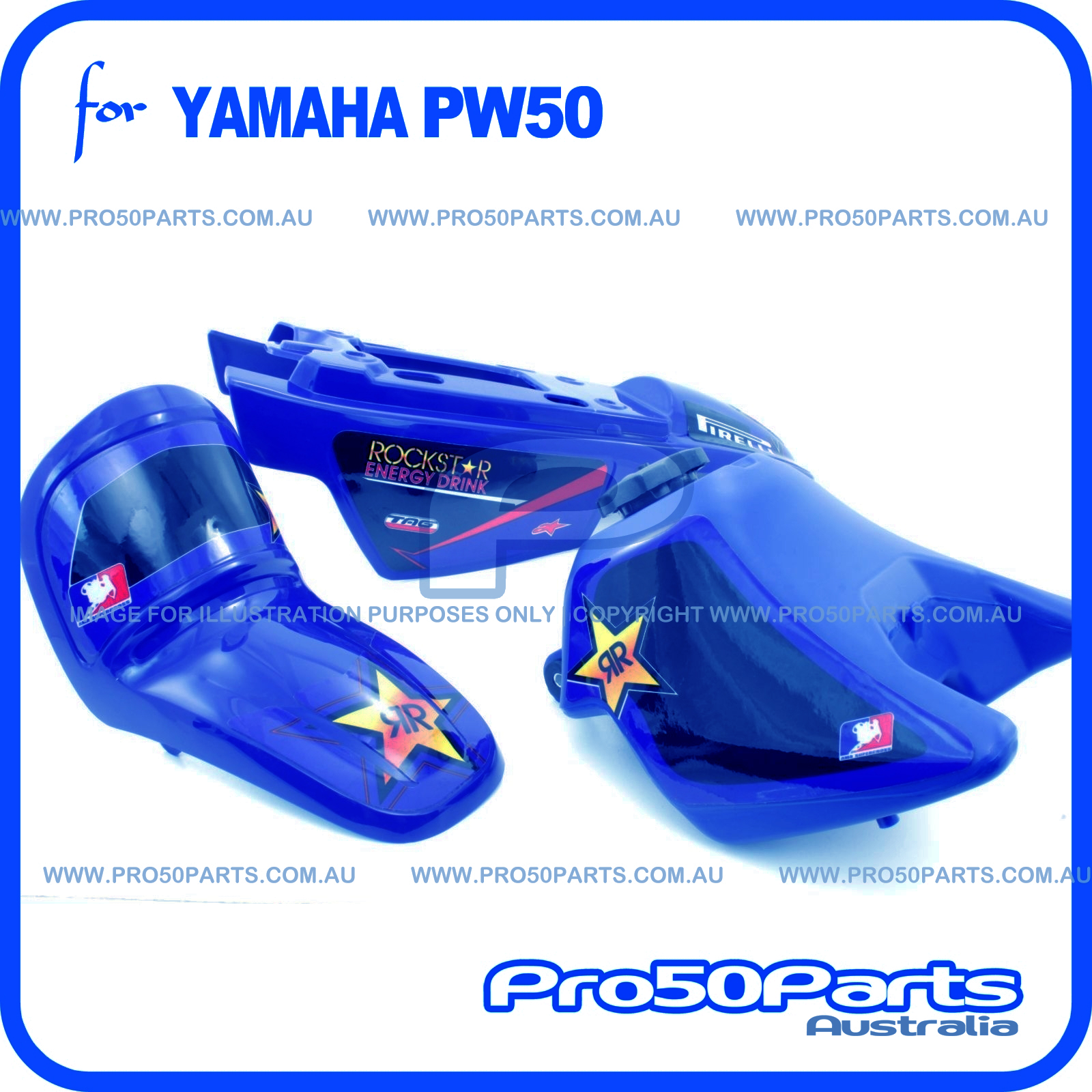 Yamaha PW50 - Sticker Decal Graphics Set B (Rockstar)
