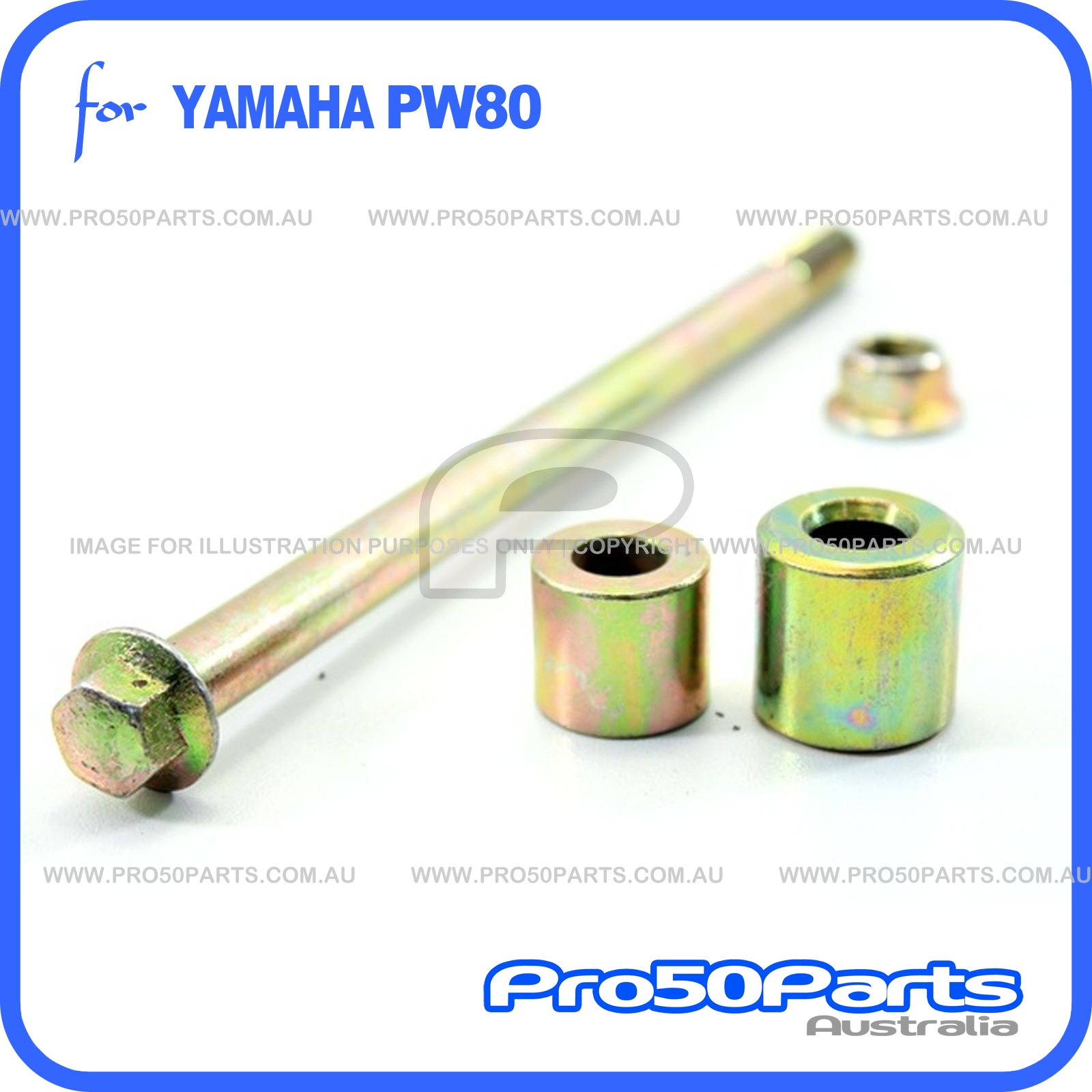 Yamaha PW80 Rear Wheel Axle and Collar Spacer