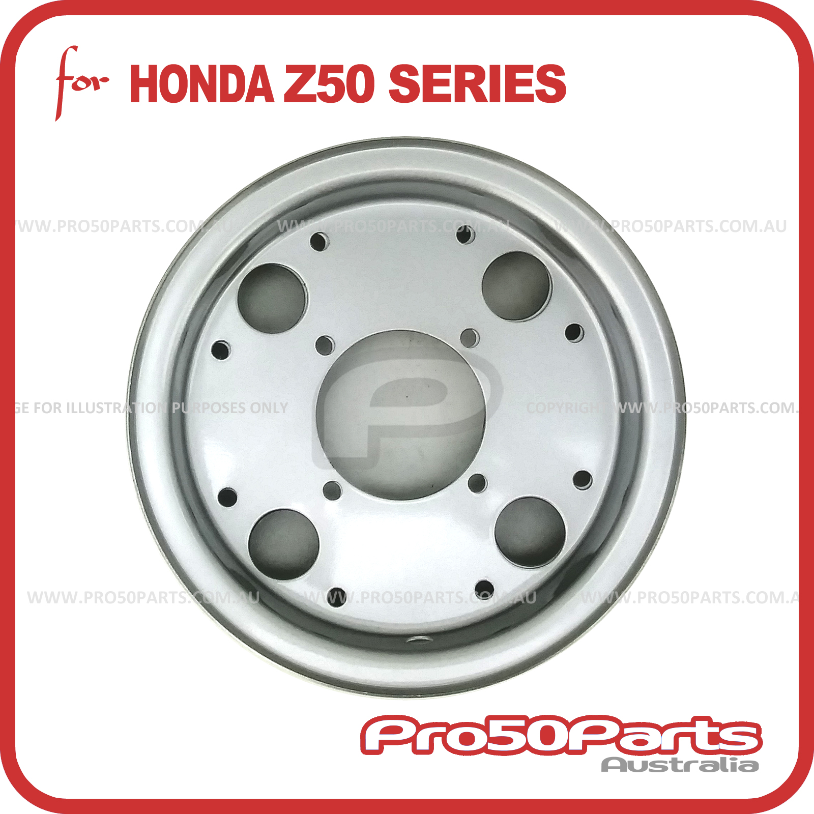 (Z50) - Rim, 2.5 x 8" (Silver, Steel)