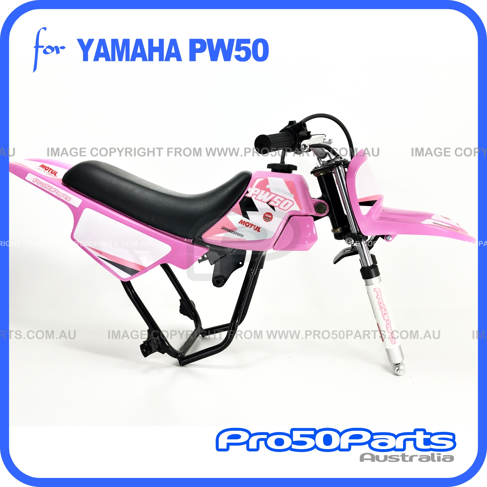 Yamaha PW50 - Sticker Decal Graphics Set A (Pink), Pro50parts Style