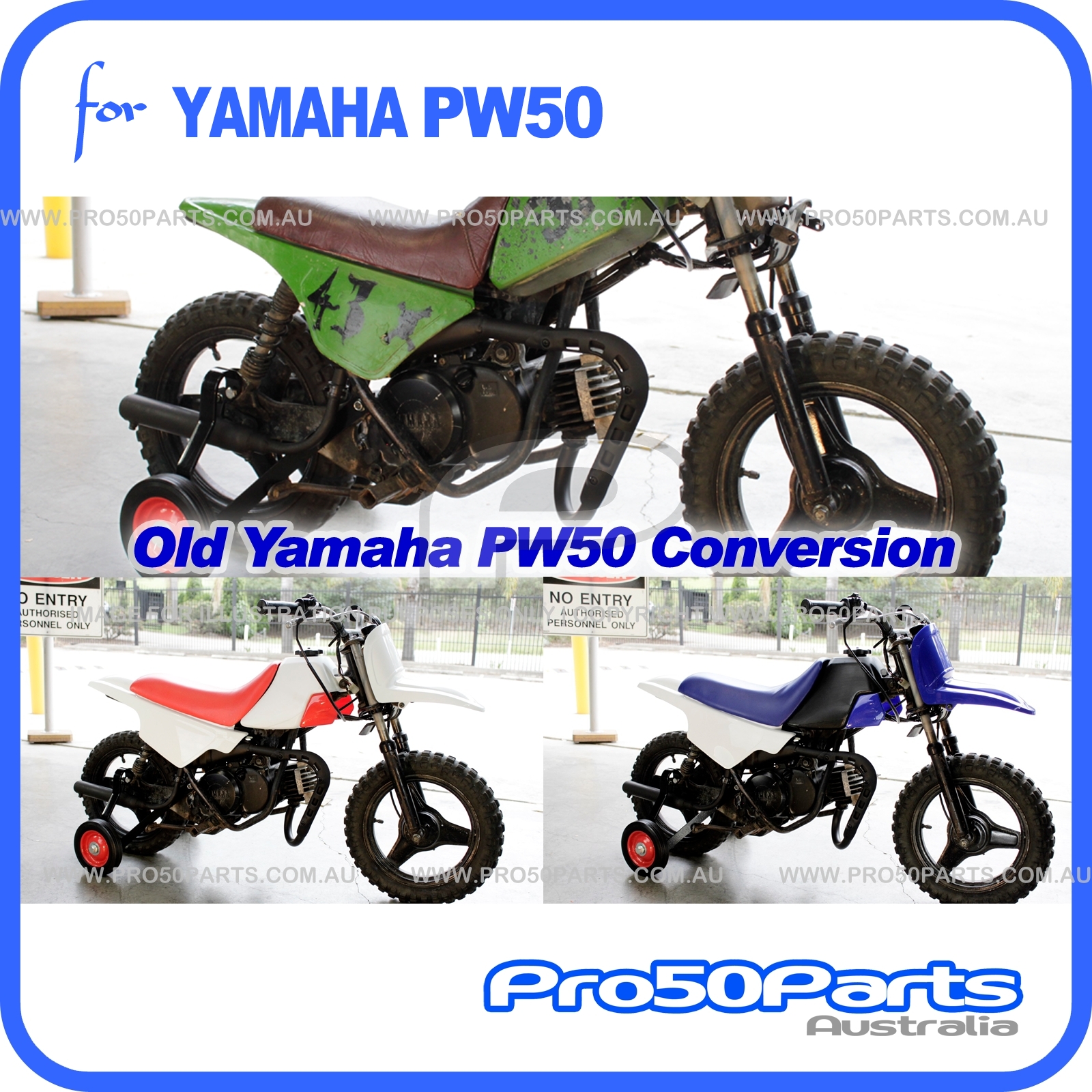 (PW50) - Mounting Bracket, Brushes, Fuel Tank & Front Fender convertion ...