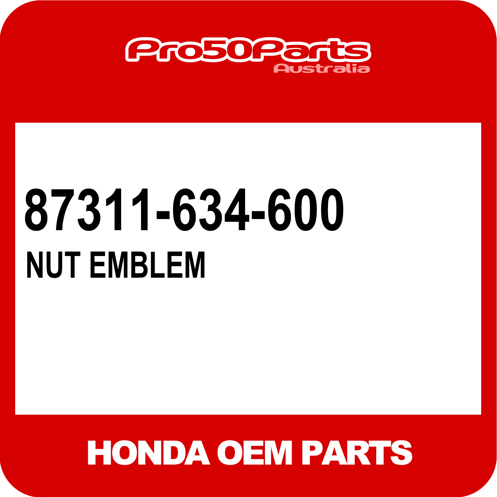 (Honda OEM) NUT, EMBLEM