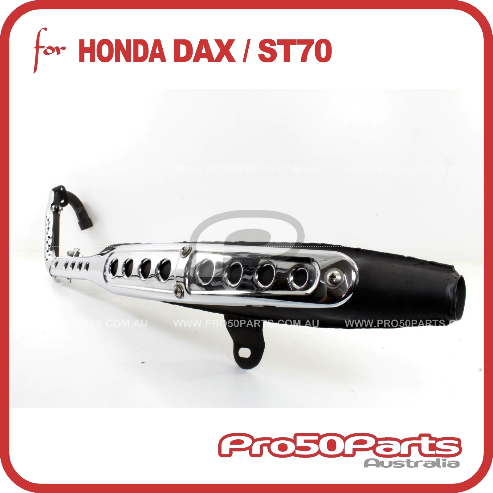 Honda Dax Aftermarket Exhaust Muffler Assy, Silver Chromed Protector