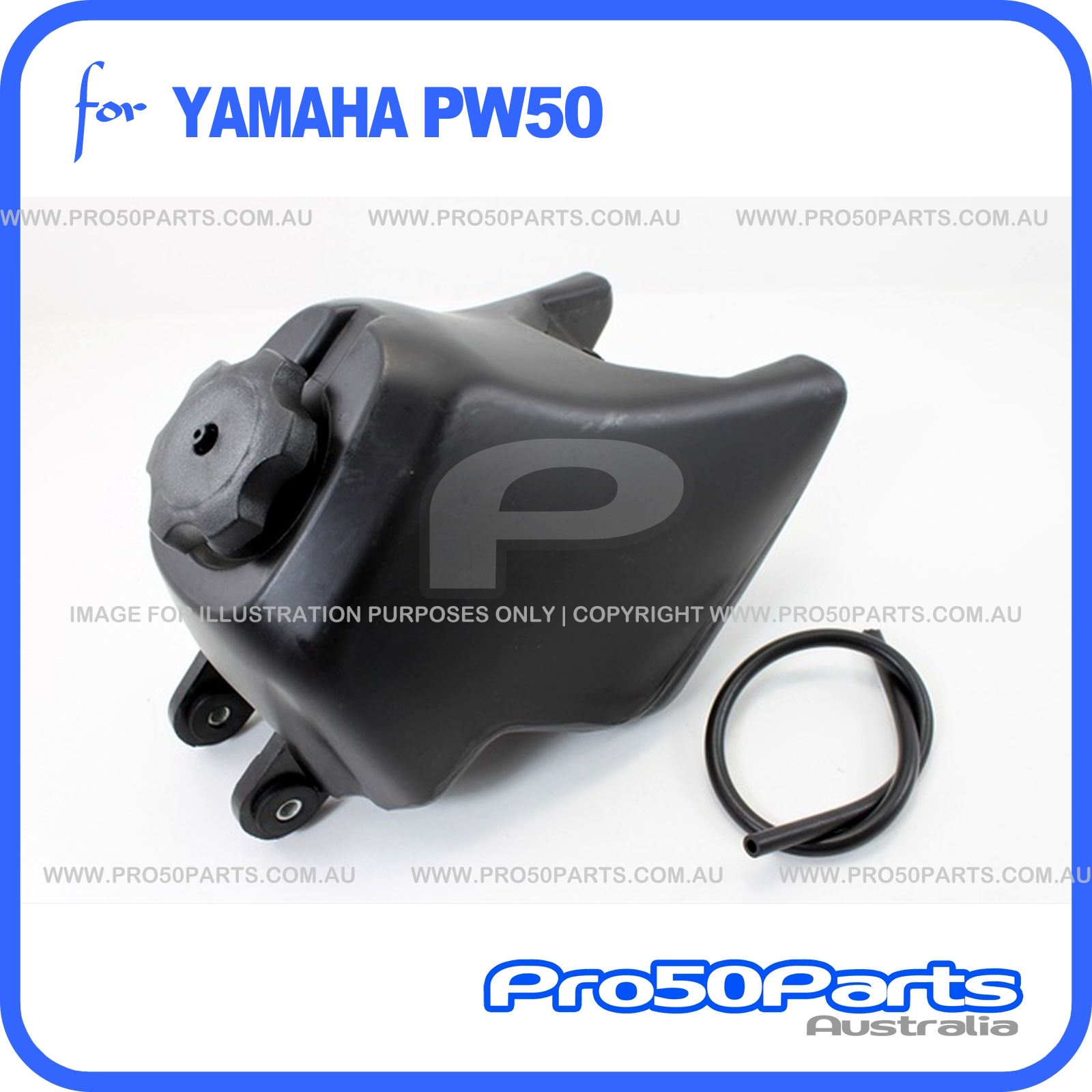 Yamaha PW50 - Package of Fender Cover, Fuel Tank, Seat (All Black)