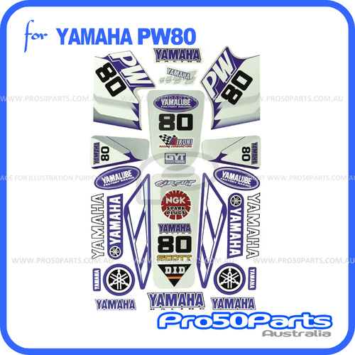Yamaha PW80 - Yamaha Motorcross Decal Sticker Kit Blue