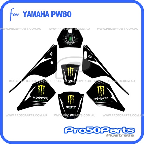 Yamaha PW80 - Sticker Decal Graphics, Monster Energy